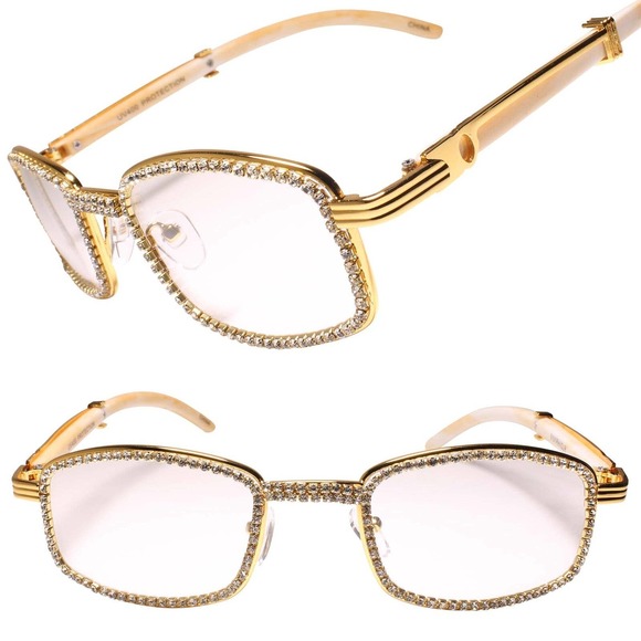 Kiss | Accessories | Rectangle Gold Frame With Crystals Rapper Dj Clear ...